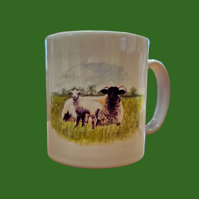 Norfolk Horn Sheep and Lamb Mug -Ceramic - The Box Moor Trust